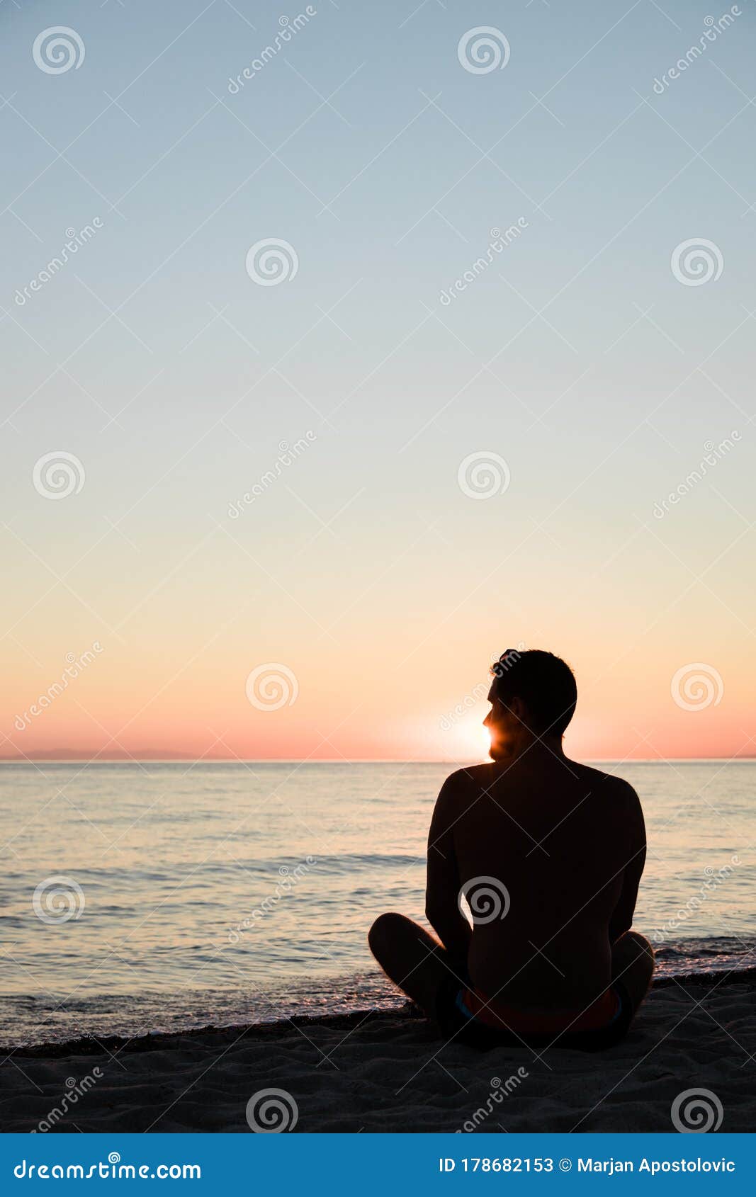 Young Man Enjoying Sunset on the Beach Stock Image - Image of outdoor ...
