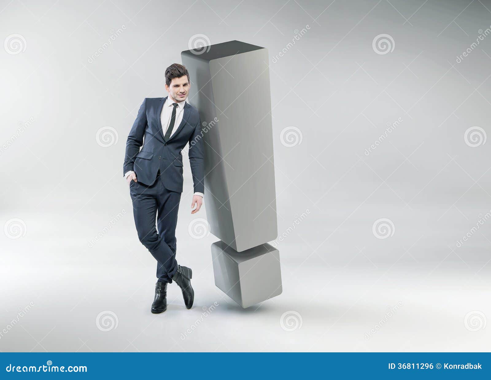 Young Man with Exclamation Mark Stock Photo - Image of cheerful ...