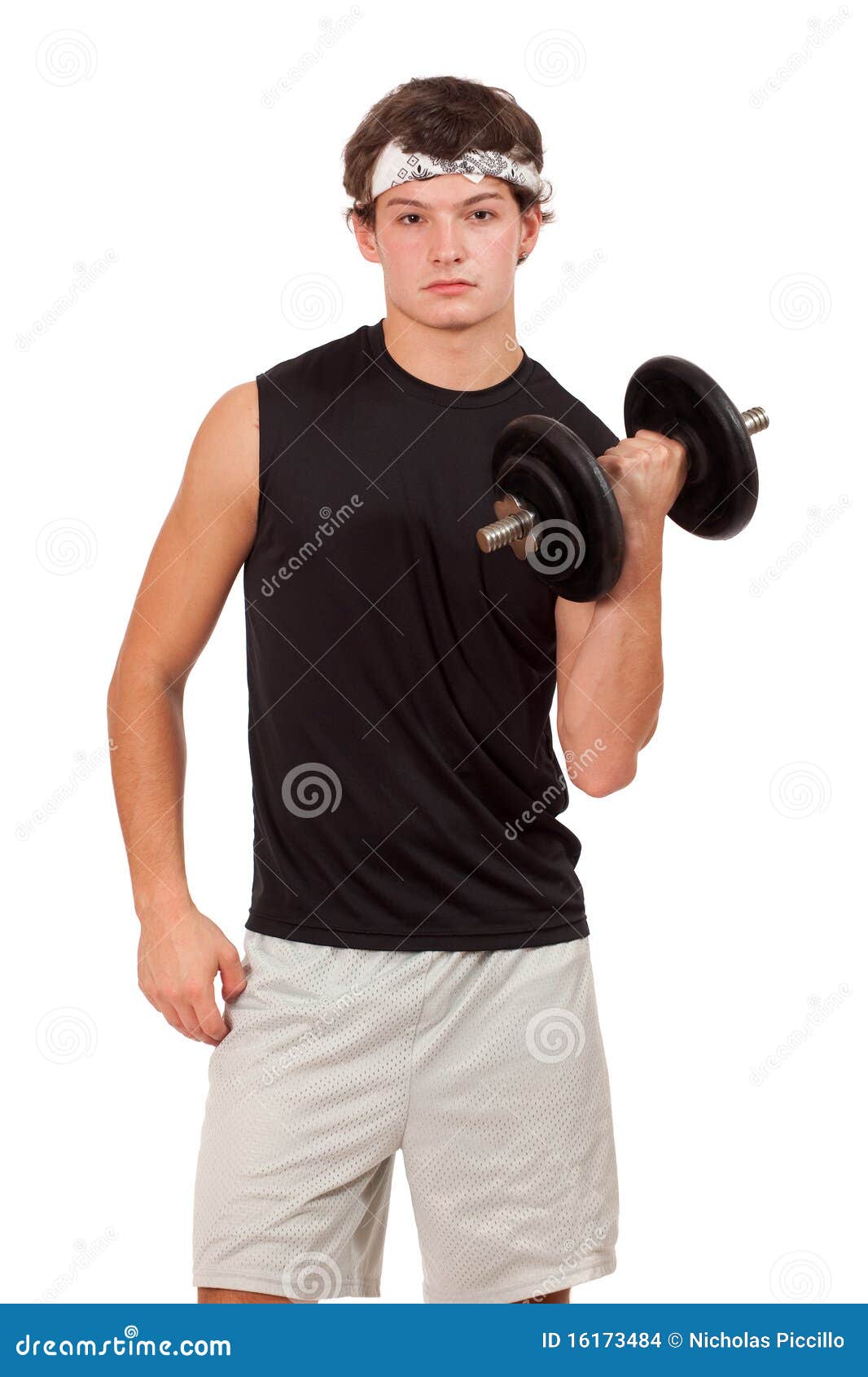 Young Man Exercising stock photo. Image of exercise, dumbbell - 16173484