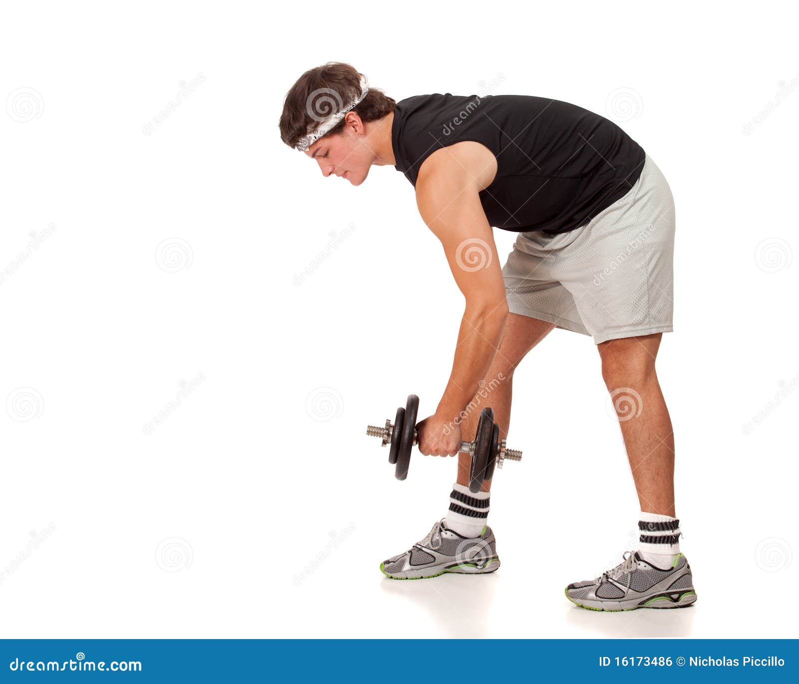 Young Man Exercising stock photo. Image of young, freeweights - 16173486