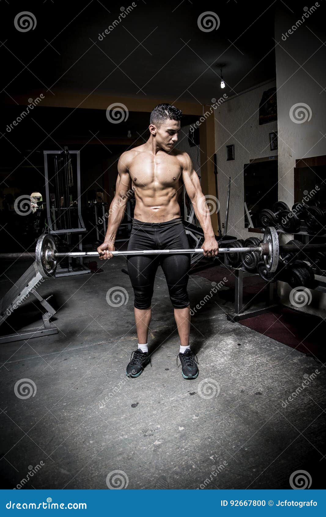 Young man exercising stock photo. Image of healthy, power - 92667800