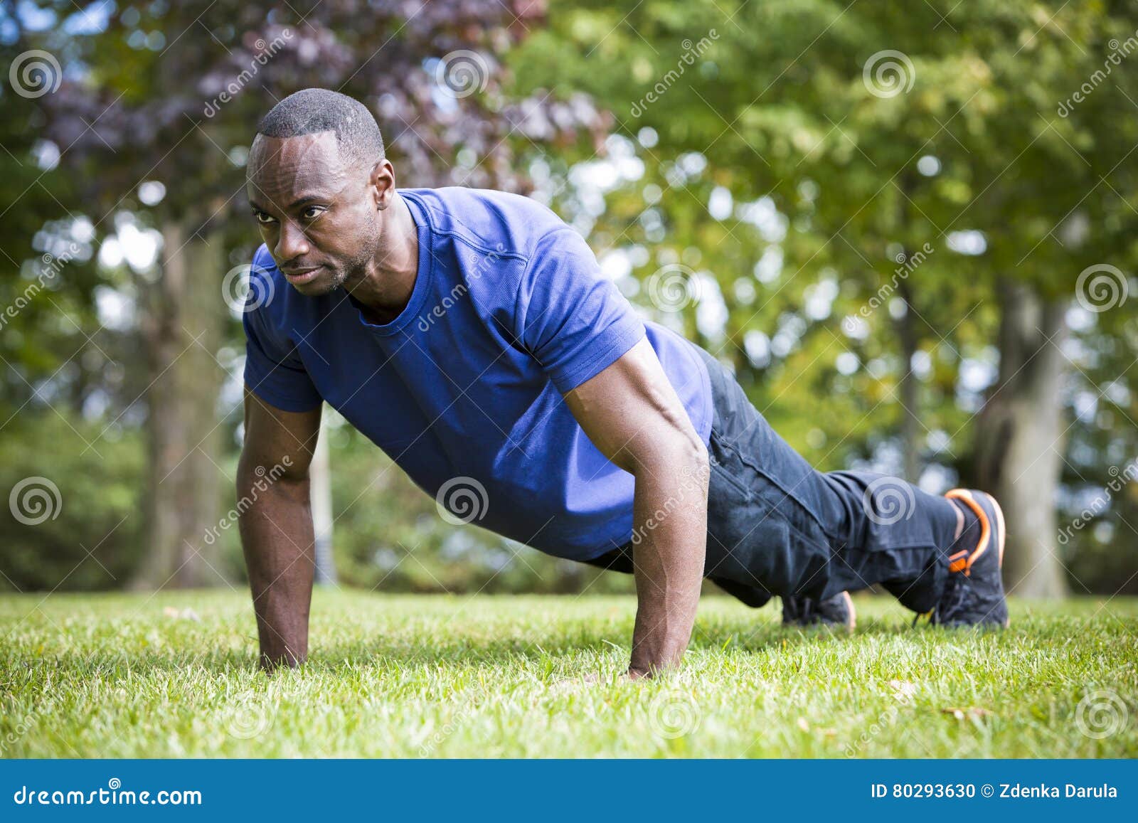 Young Man Exercising Outdoors Stock Photo - Image of nature, handsome ...
