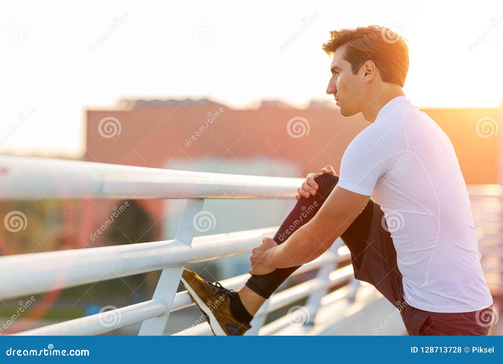 Young Man Exercising Outdoors Stock Photo - Image of outdoors, jumping ...