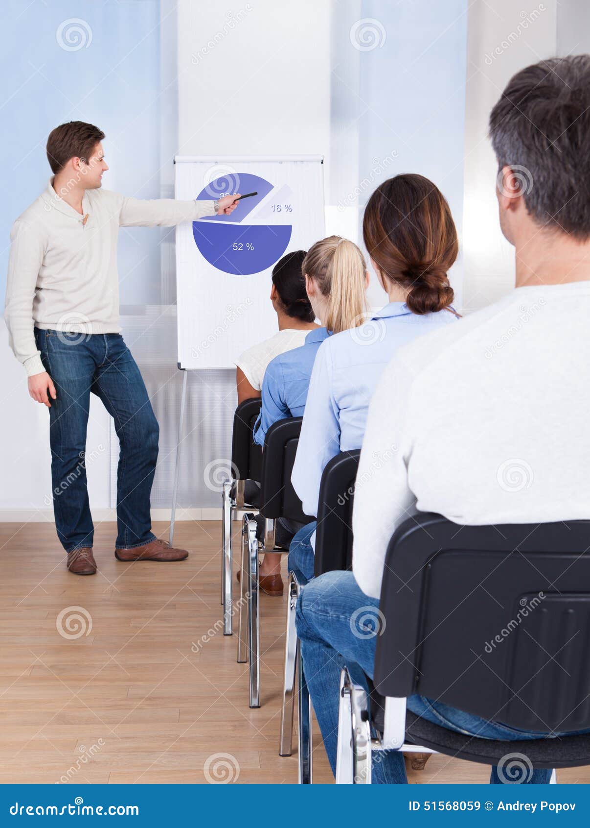 Young man explaining graph stock image. Image of female - 51568059