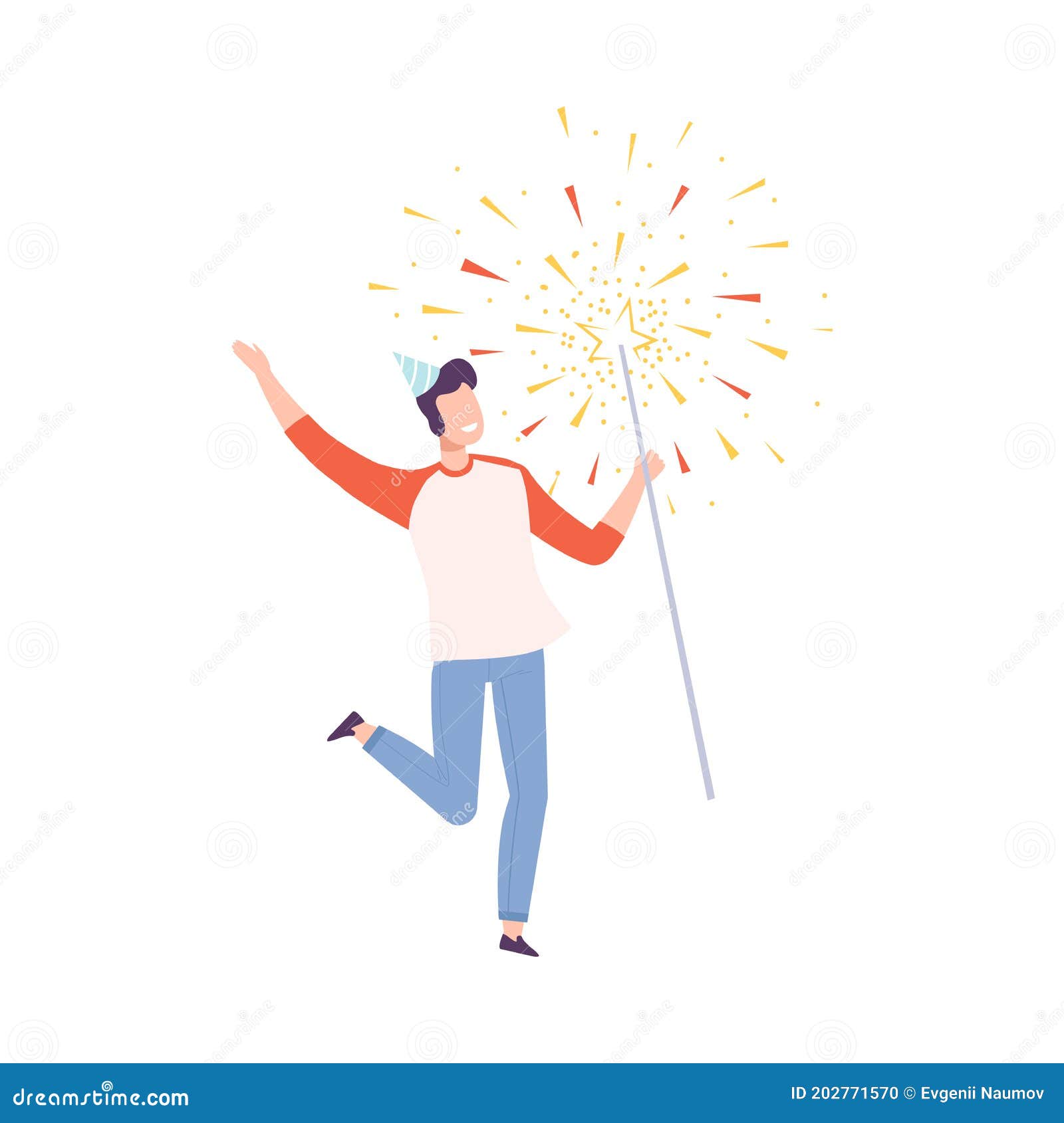 Young Man Exploding Firecracker, Tiny Person Celebrating Birthday or ...