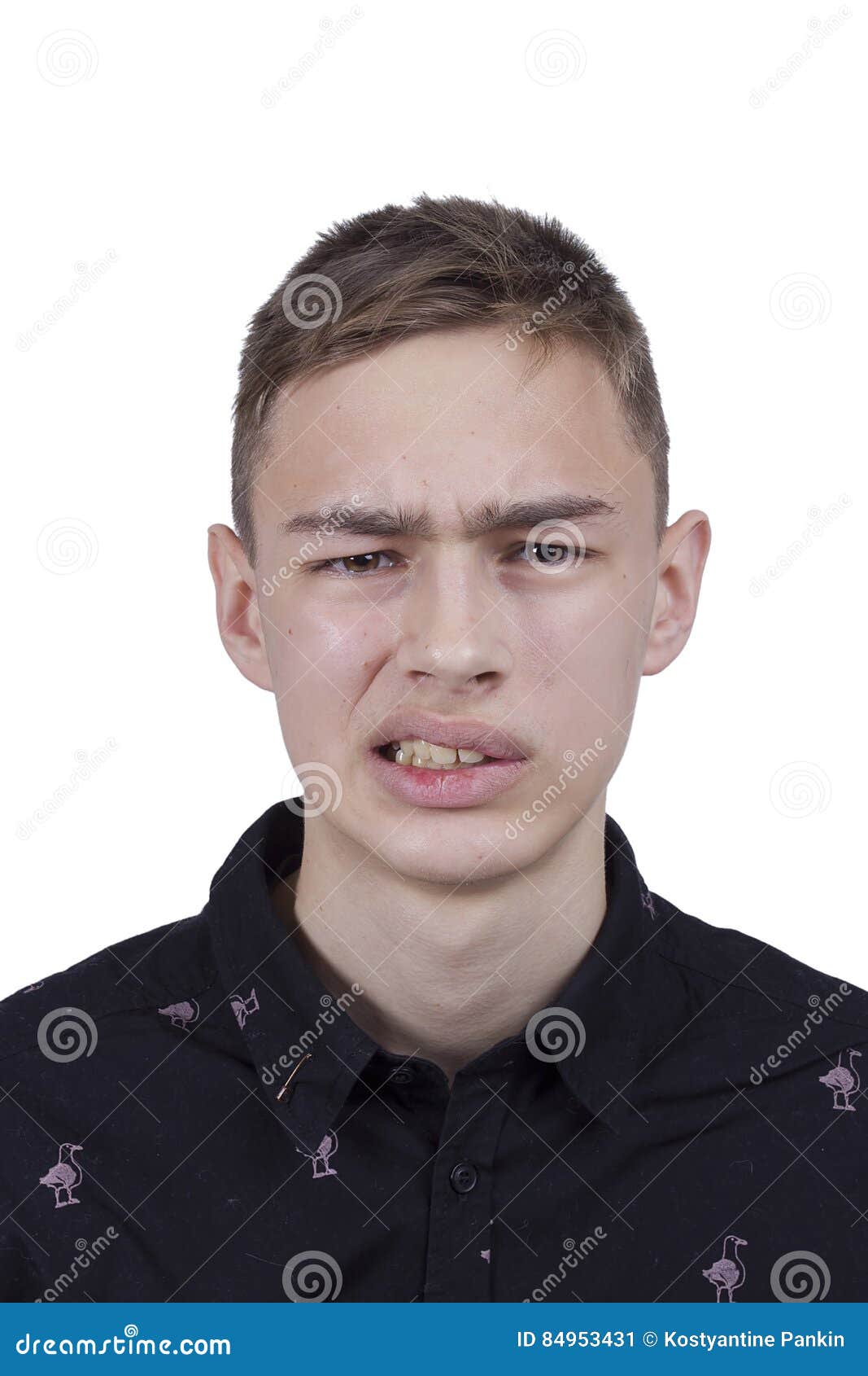 Young Man Expressing Emotions Stock Image - Image of disgust, fear ...