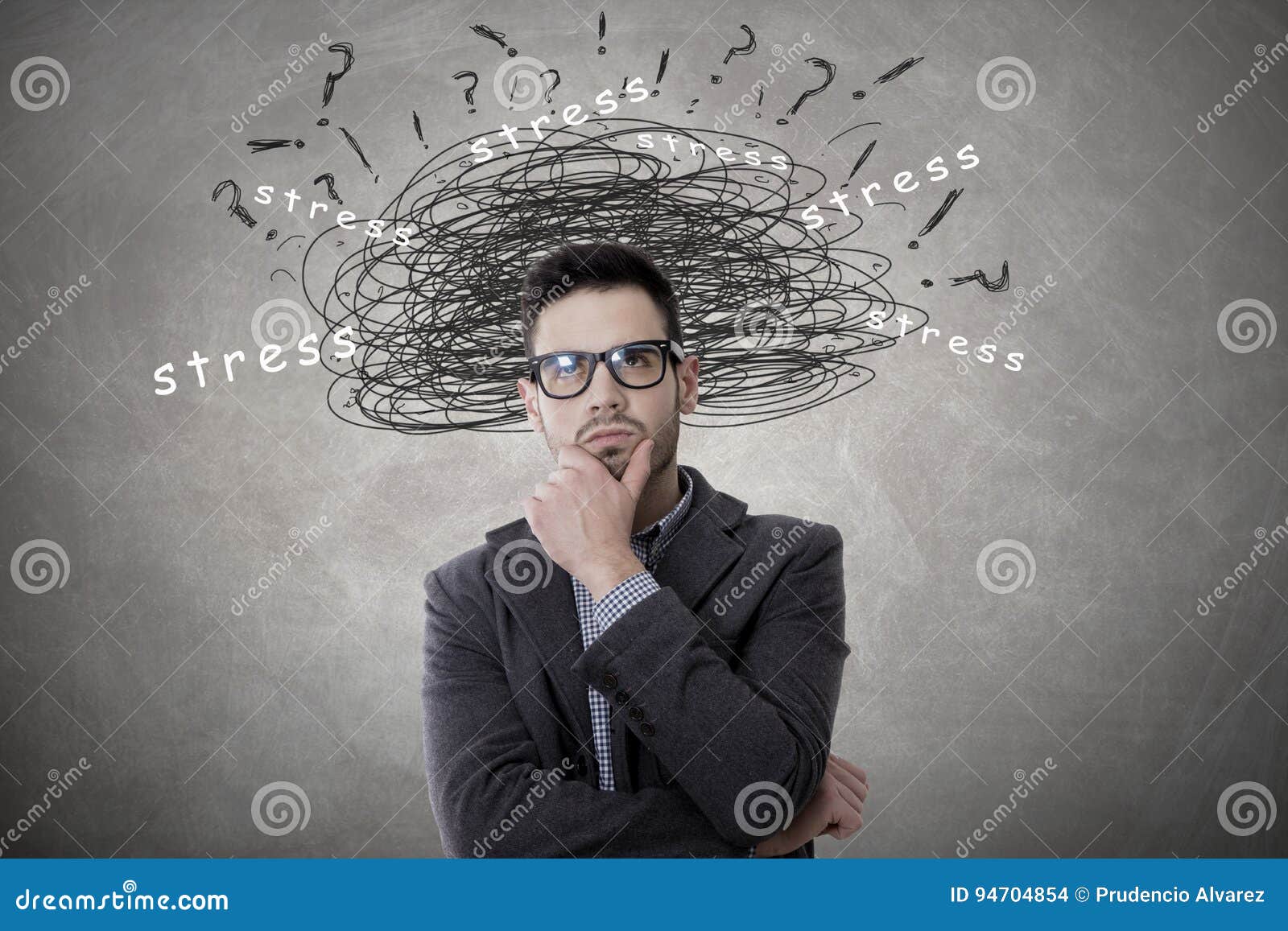 Man with Expression of Stress Stock Photo - Image of difficulty ...