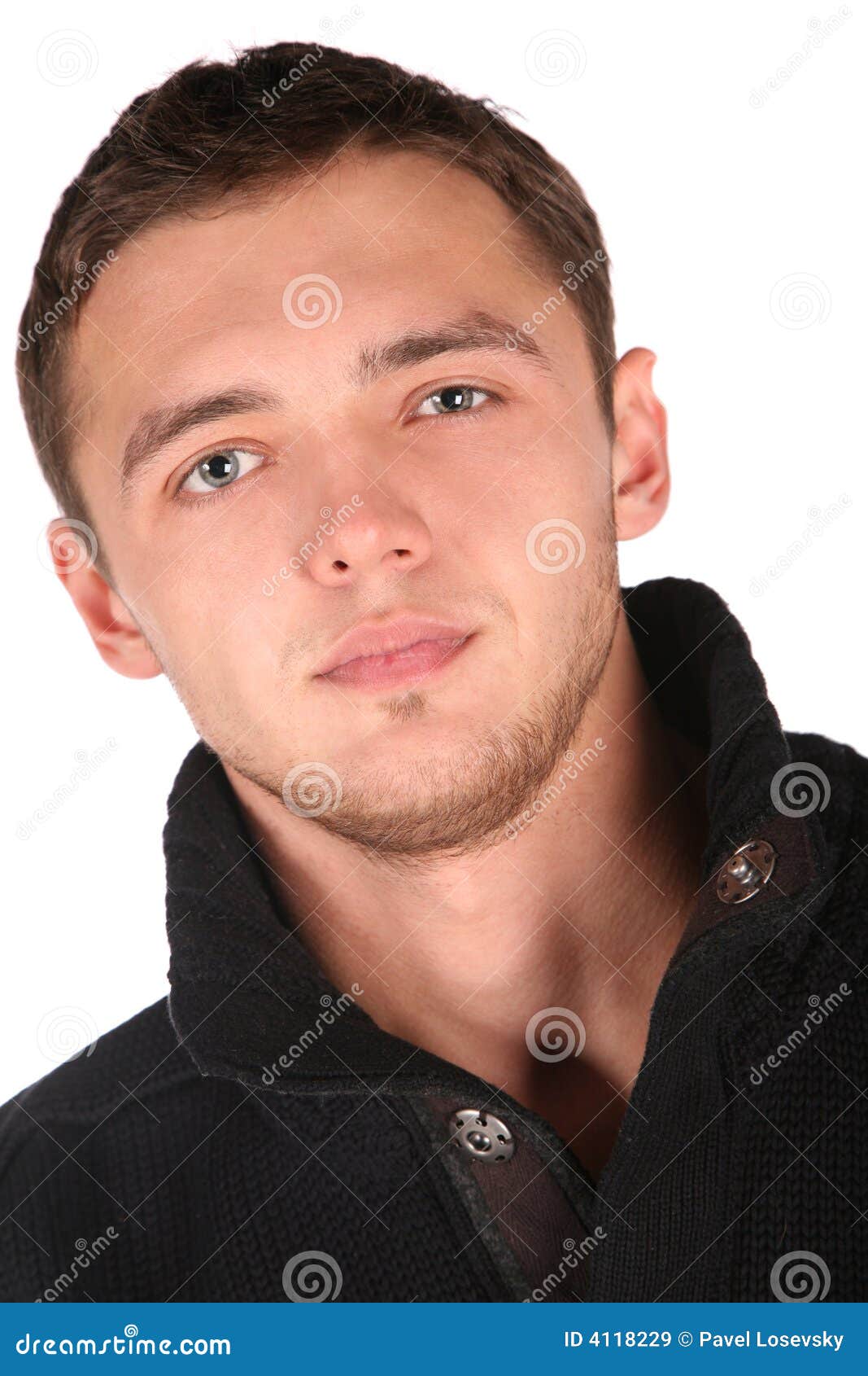 Young man face close-up stock image. Image of people, elegance - 4118229