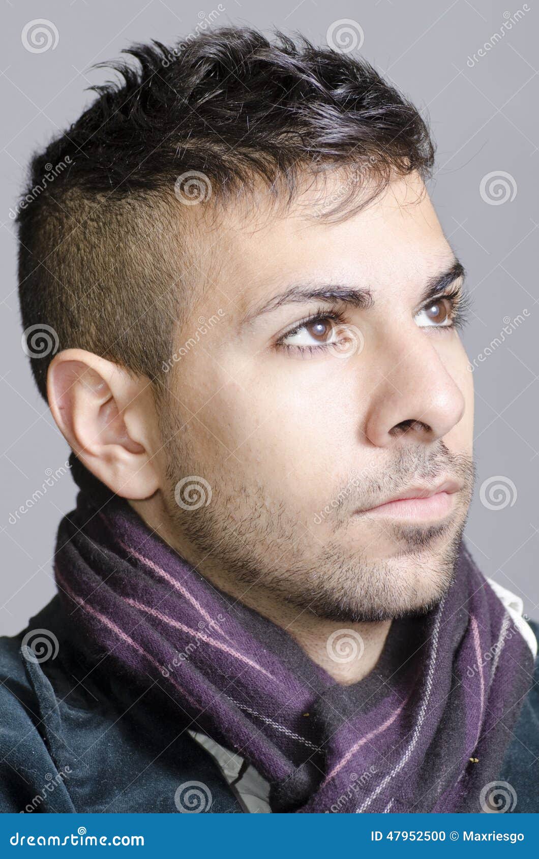 Young man face portrait stock photo. Image of unshaven - 47952500
