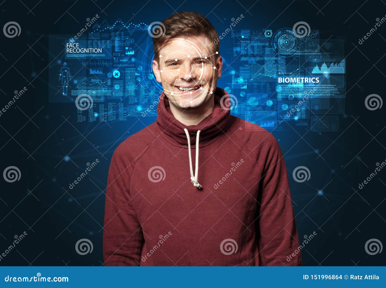Young Man Face Recognition Concept Stock Photo - Image of identify ... Young Man Face Recognition Concept Stock Photo - Image of identify ...