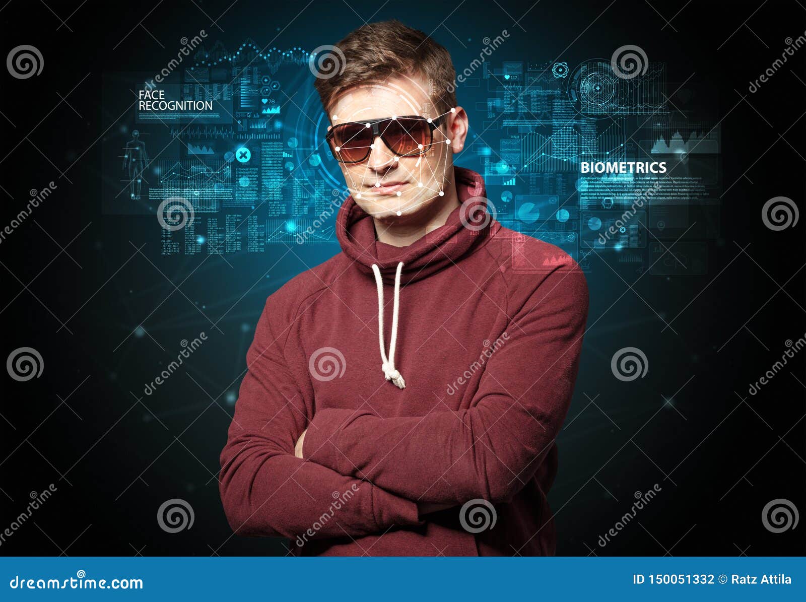 Young Man Face Recognition Concept Stock Photo - Image of recognition ... Young Man Face Recognition Concept Stock Photo - Image of recognition ...