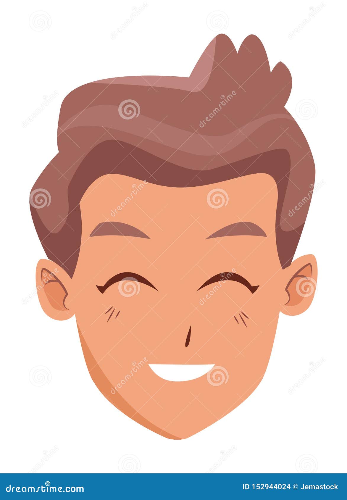 Young Man Face Smiling Cartoon Stock Vector - Illustration of profile ...