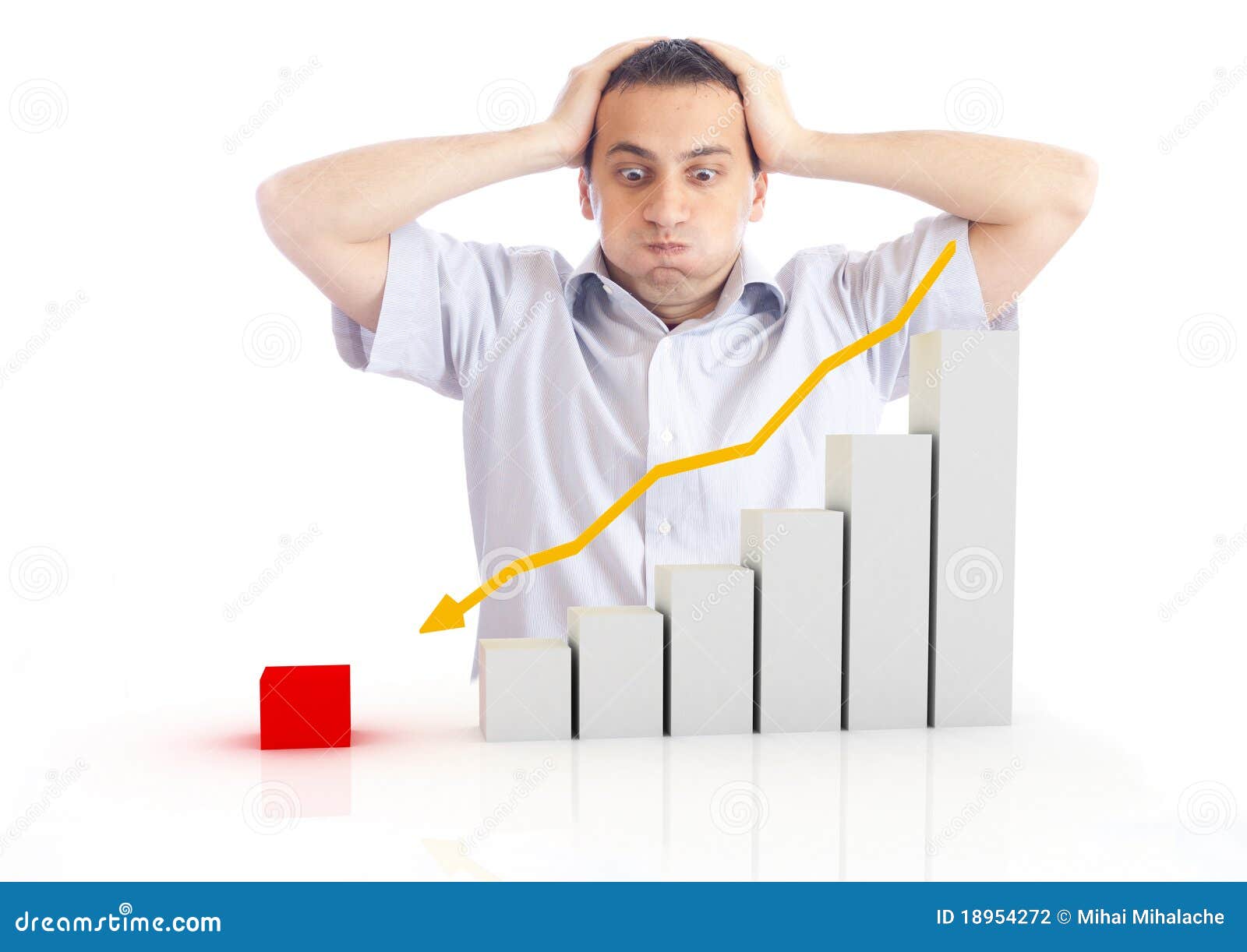 Young Man With A Falling Chart Stock Photography | CartoonDealer.com ...