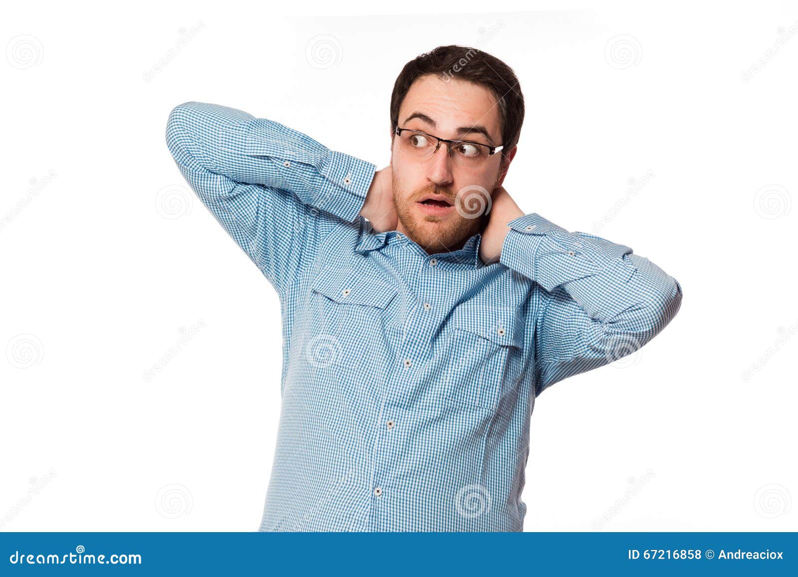 Young Man Fear Expression Isolated on White Background Stock Photo ...