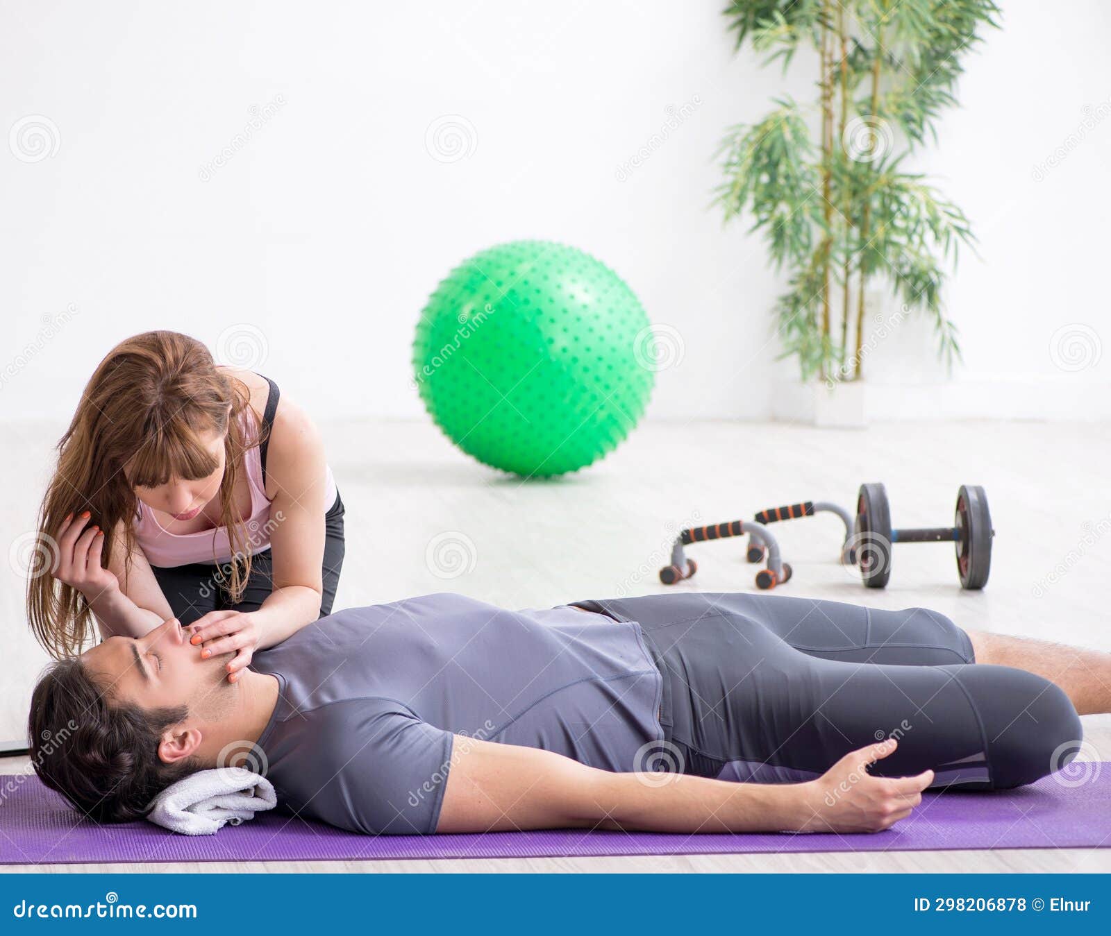 Young Man Feeling Bad during Training in First Aid Concept Stock Photo ...