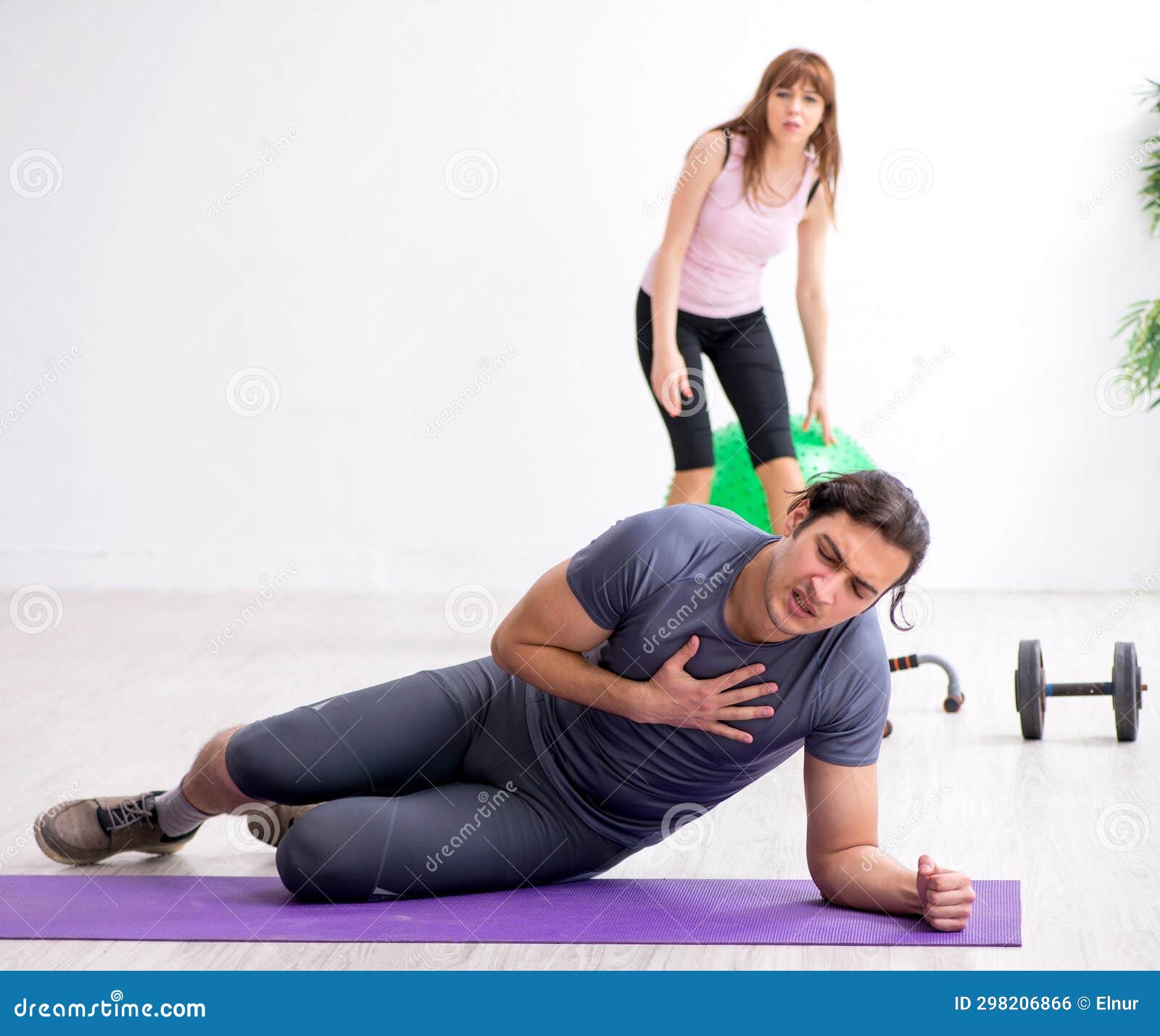 Young Man Feeling Bad during Training in First Aid Concept Stock Photo ...