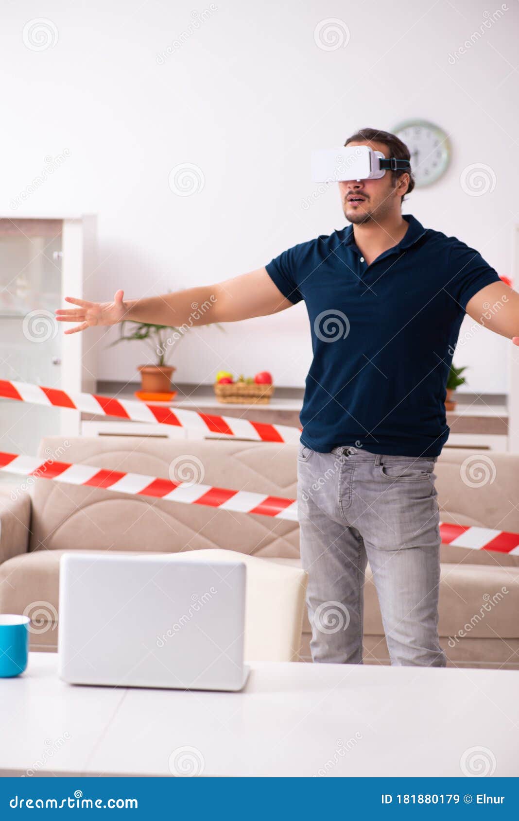 Young Man Feeling Bored at Home in Self-isolation Concept Stock Image ...
