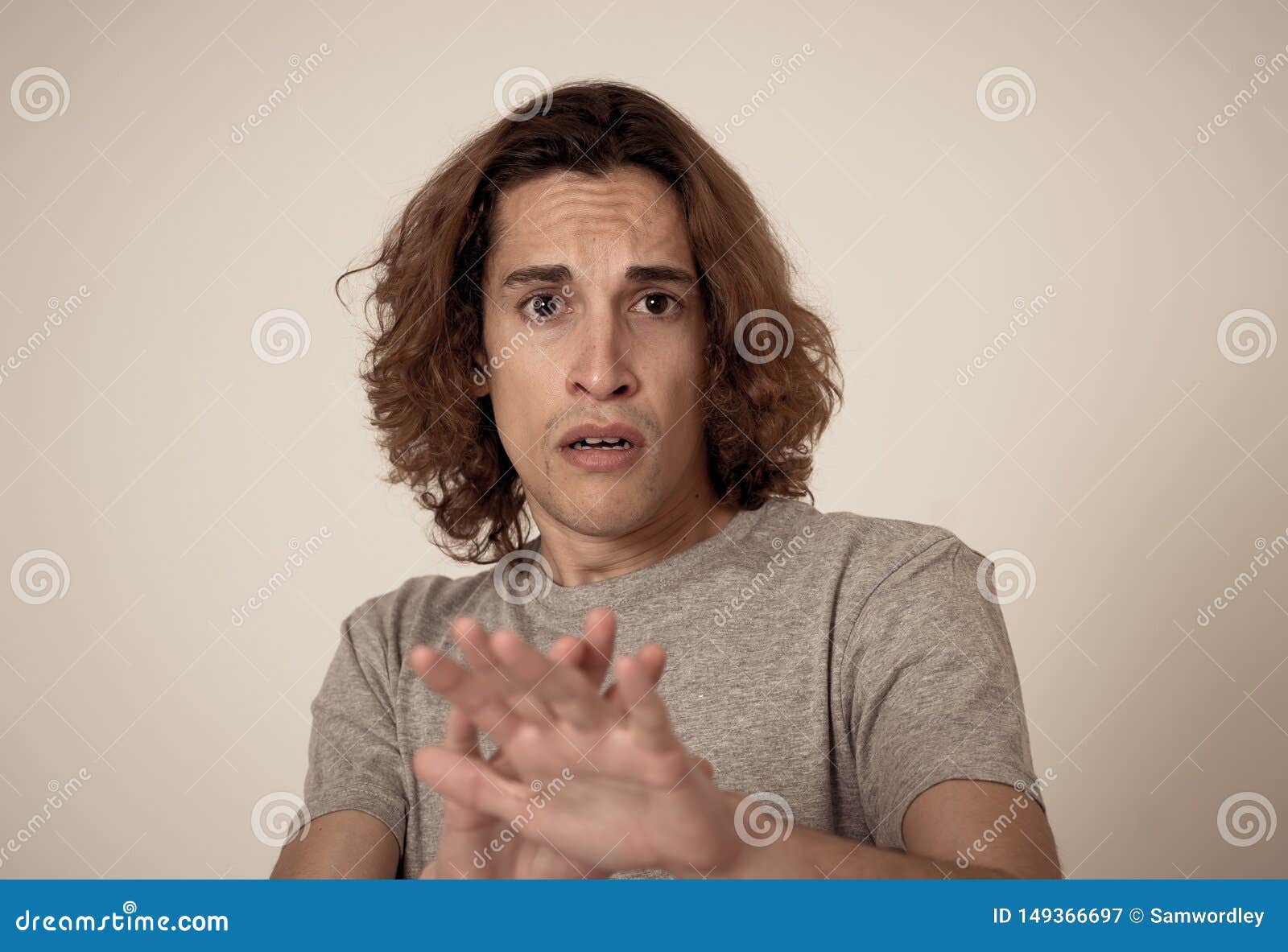 Expressions. Man Is Terrified And Feeling Fear Stock Photo ... Expressions. Man Is Terrified And Feeling Fear Stock Photo ...