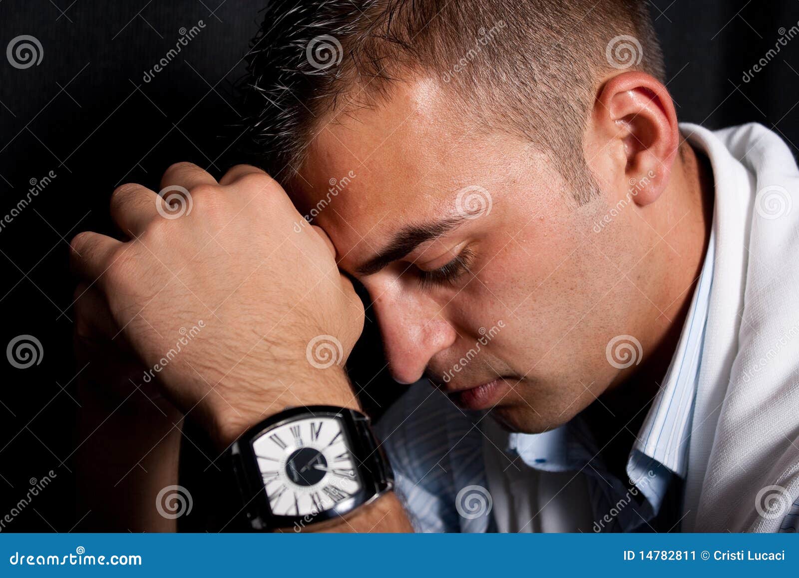 Young man feeling sad stock image. Image of casual, business - 14782811