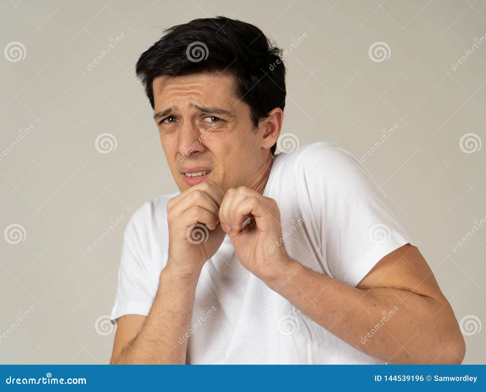 Expressions. Man Is Terrified And Feeling Fear Stock Photo ... Expressions. Man Is Terrified And Feeling Fear Stock Photo ...