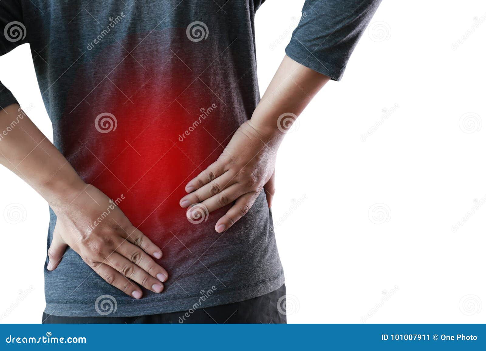 Young Man Feeling Suffering Lower Back Pain Pain Relief Concep Stock ...