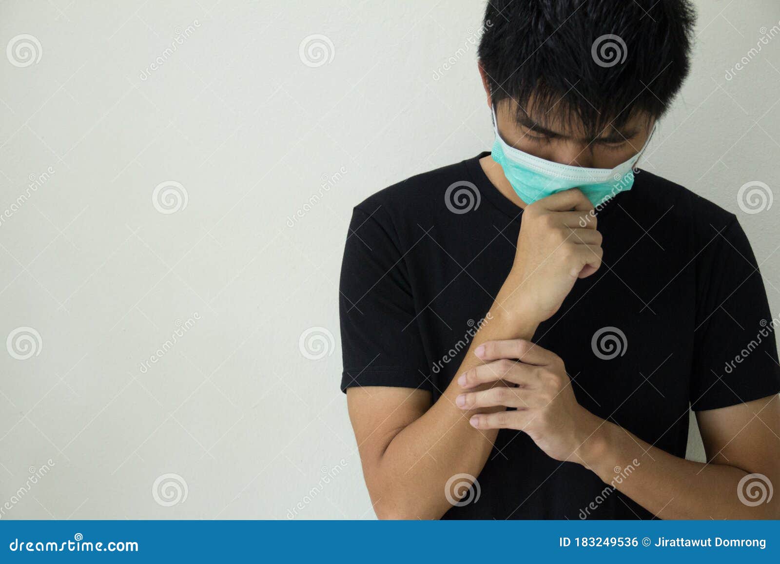 Young Man Feeling Unwell and Wearing Face Mask Stock Photo - Image of ...