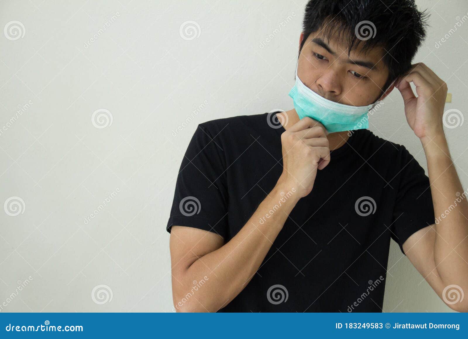 Young Man Feeling Unwell and Wearing Face Mask Stock Image - Image of ...