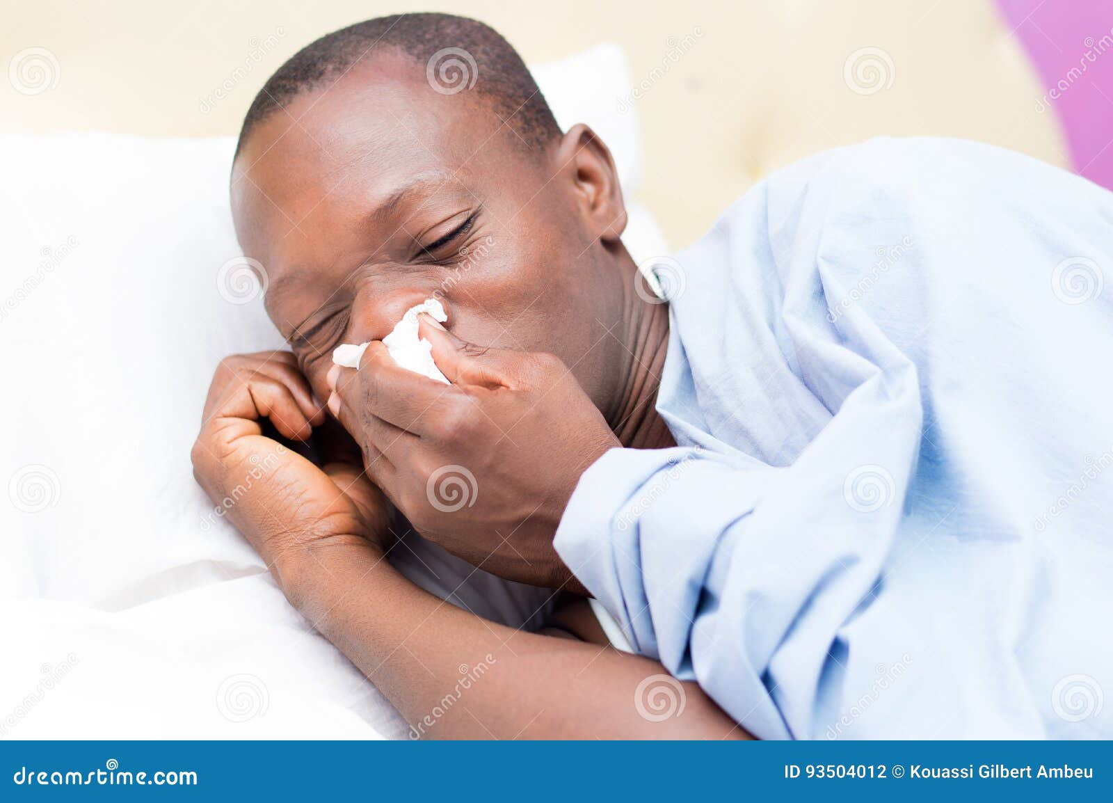 Young man with fever stock photo. Image of young, person - 93504012