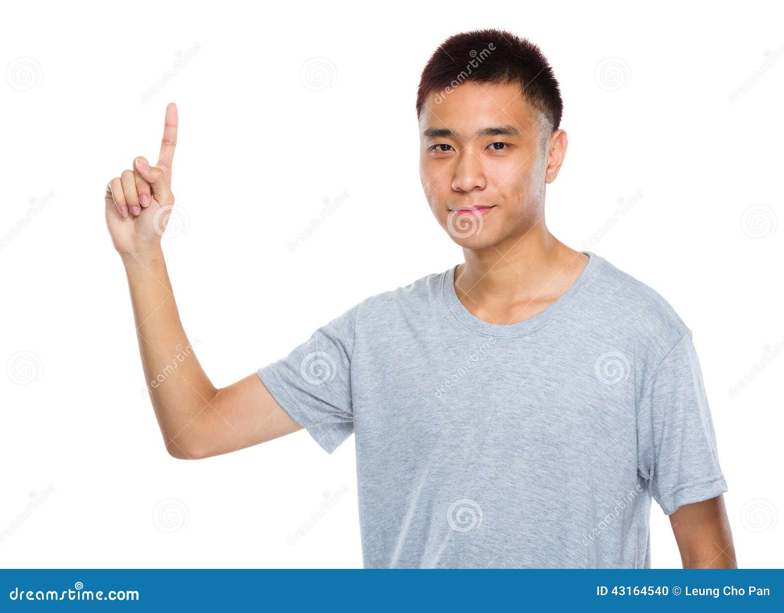 Young Man with Finger Point Out Stock Photo - Image of tank, asian ...