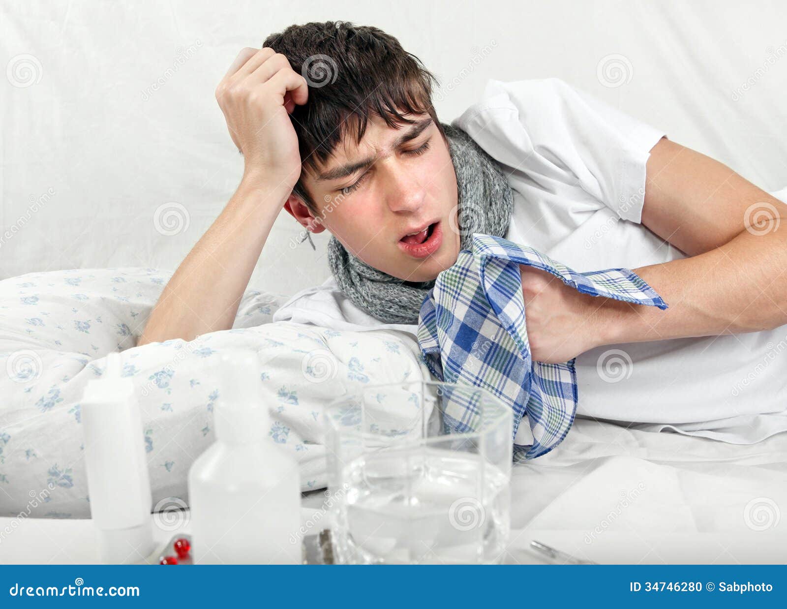 Young Man with Flu stock photo. Image of person, handsome - 34746280