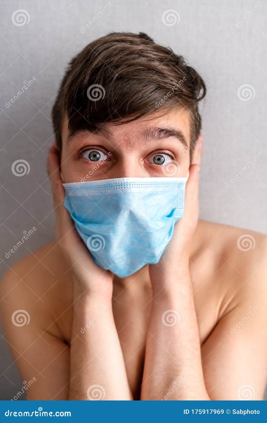 Young Man in Flu Mask stock image. Image of caucasian - 175917969