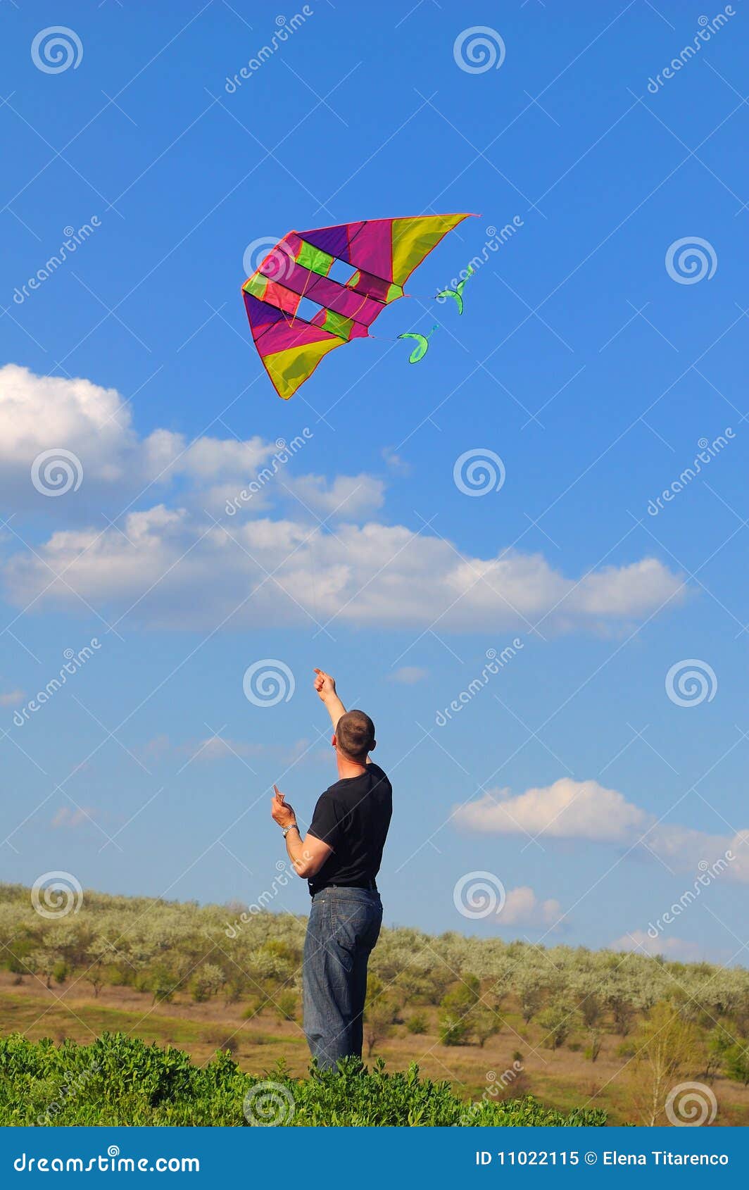 Young man flying a kite stock image. Image of adult, outside - 11022115