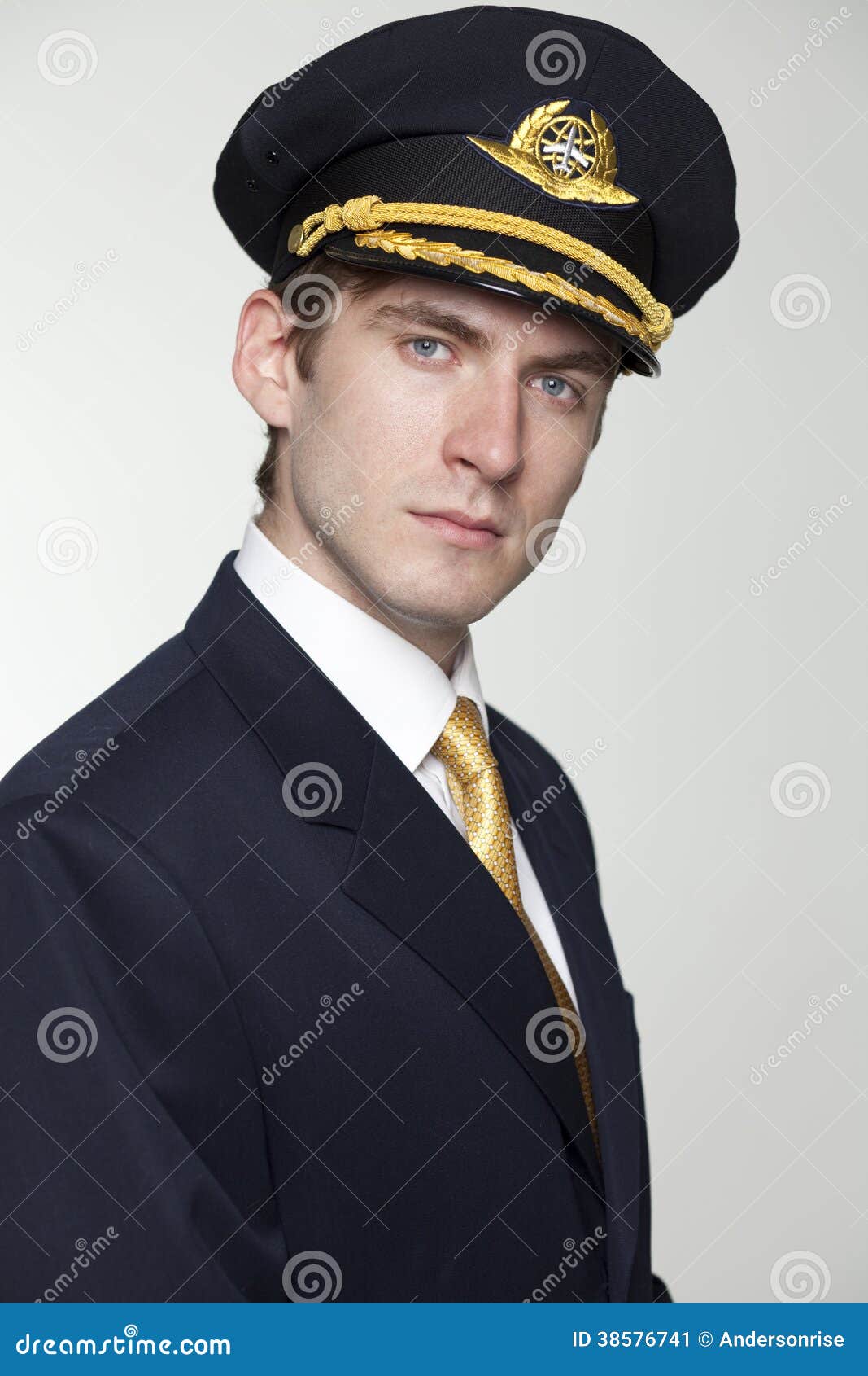 Young Man in the Form of a Passenger Plane Pilot Stock Image - Image of ...