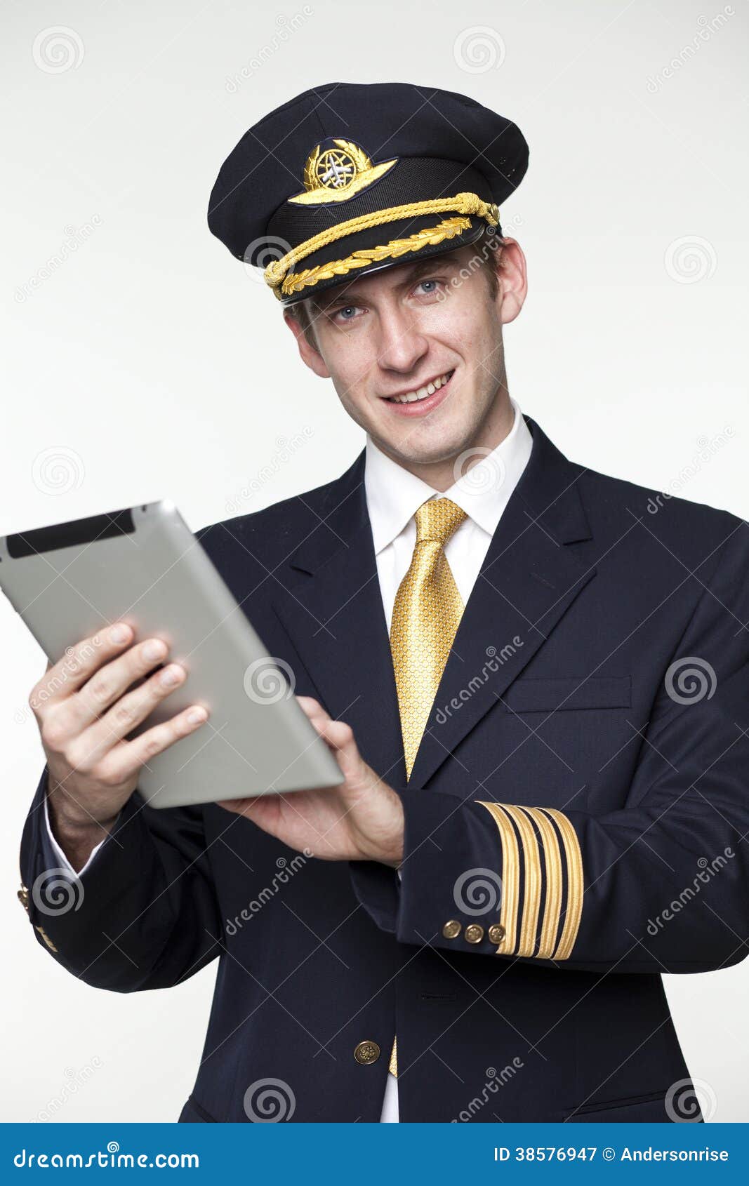 Young Man in the Form of a Passenger Plane Pilot Stock Image - Image of ...