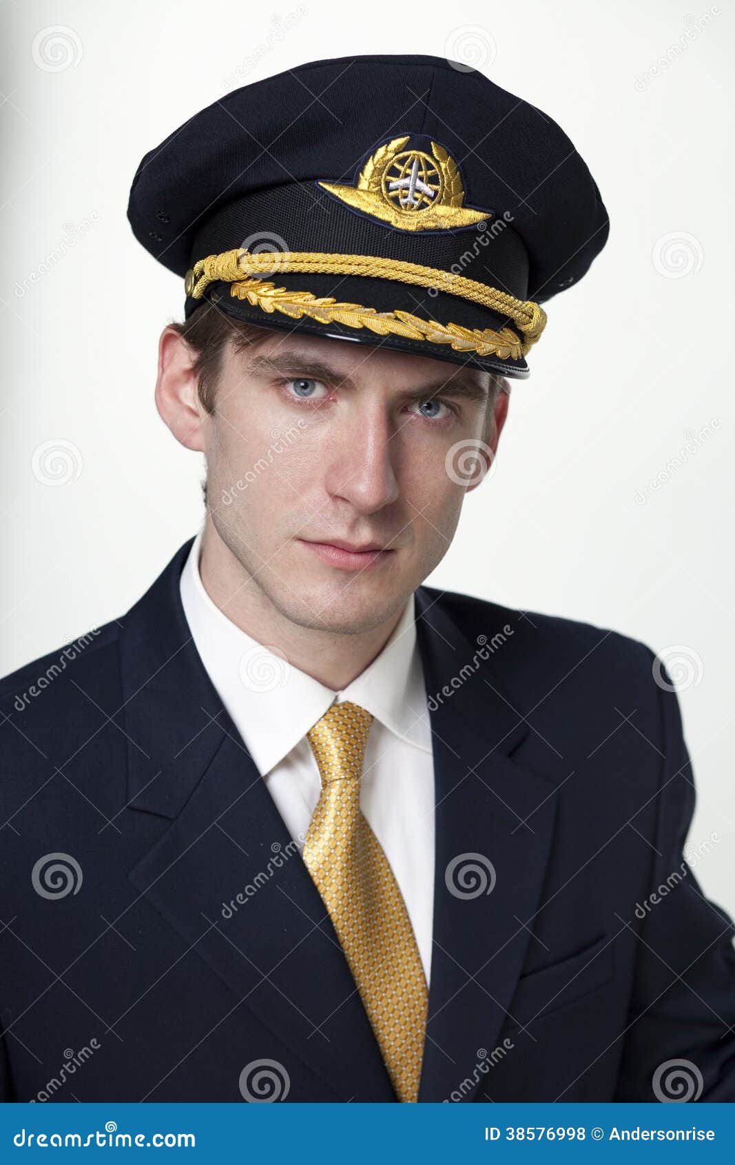 Young Man in the Form of a Passenger Plane Pilot Stock Photo - Image of ...