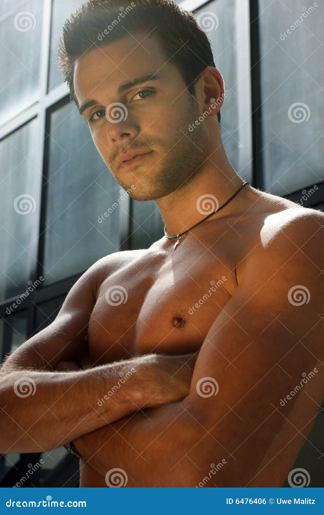 Young Man with Free Upper Body Stock Photo - Image of figure, type: 6476406
