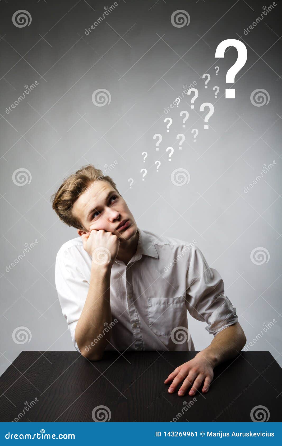 Young Man is Full of Doubts and Hesitation. Young Man and Question ...