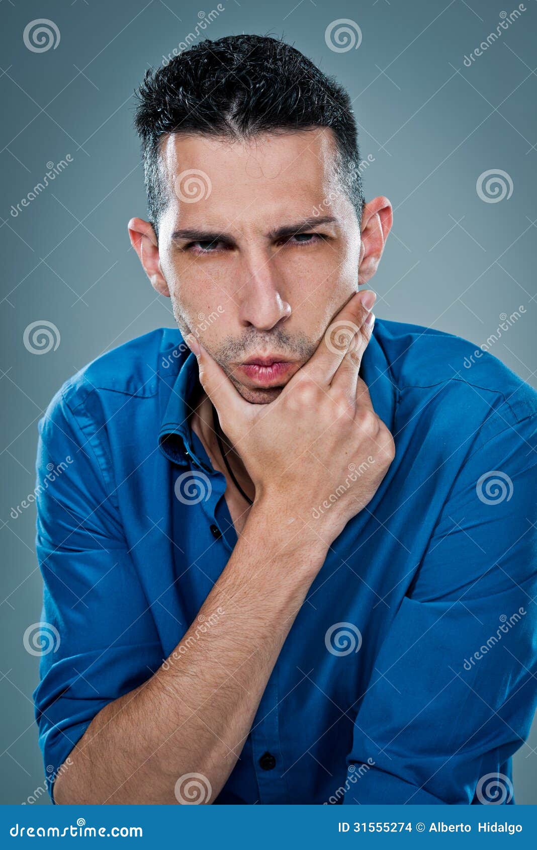 Young Man with Furious Expression Stock Photo - Image of front, rage ...