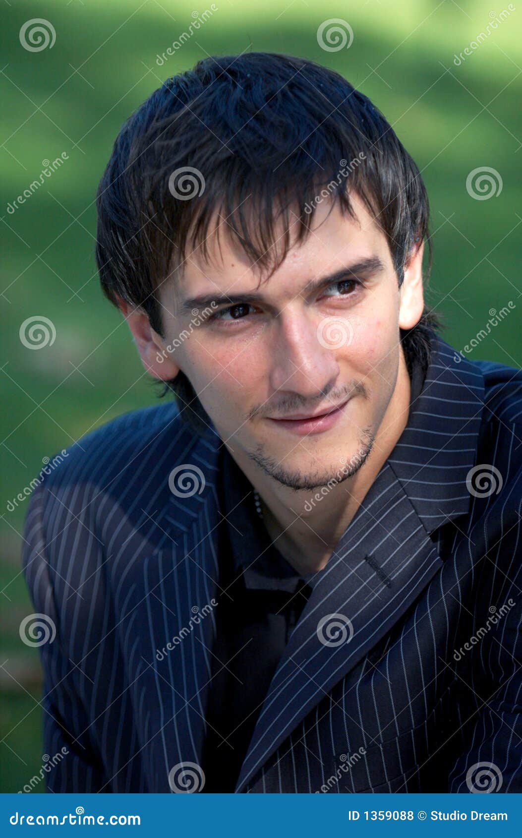 Young Man Gazing stock photo. Image of grown, mustache - 1359088