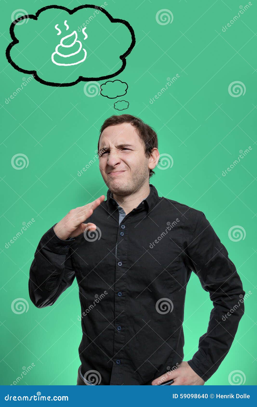 Young Man Gesturing it Stinks Stock Photo - Image of concept, incident ...