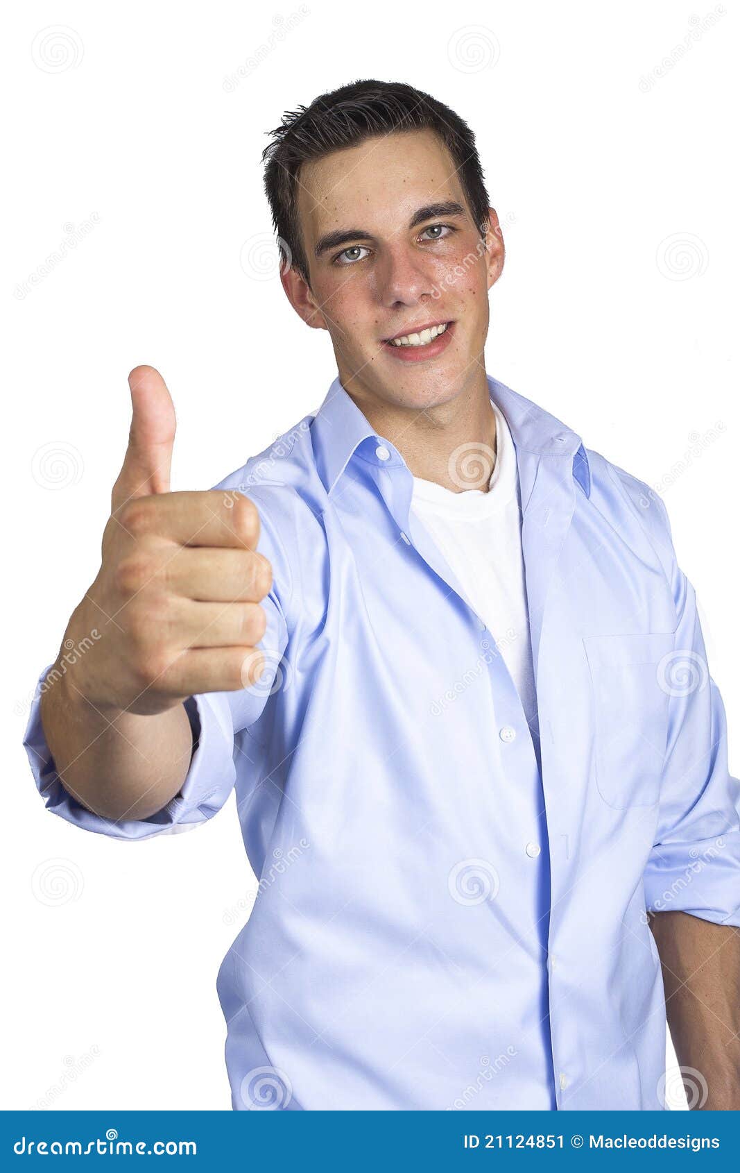 Young Man Gesturing Thumbs Up Stock Image - Image of confident, casual ...