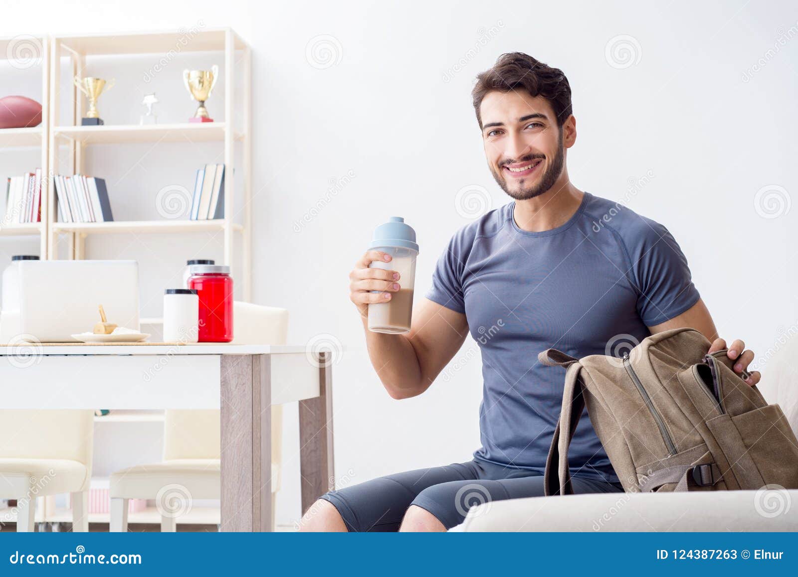 The Young Man Getting Ready for Gym Sports Stock Image - Image of ...