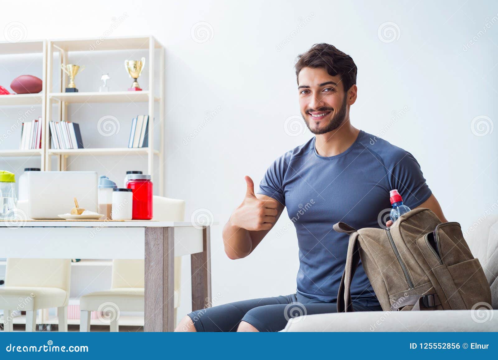 The Young Man Getting Ready for Gym Sports Stock Photo - Image of ...
