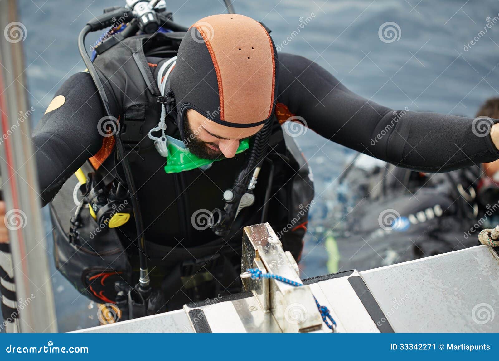 Young Man Getting Ready for Scuba Diving Stock Image - Image of scuba ...