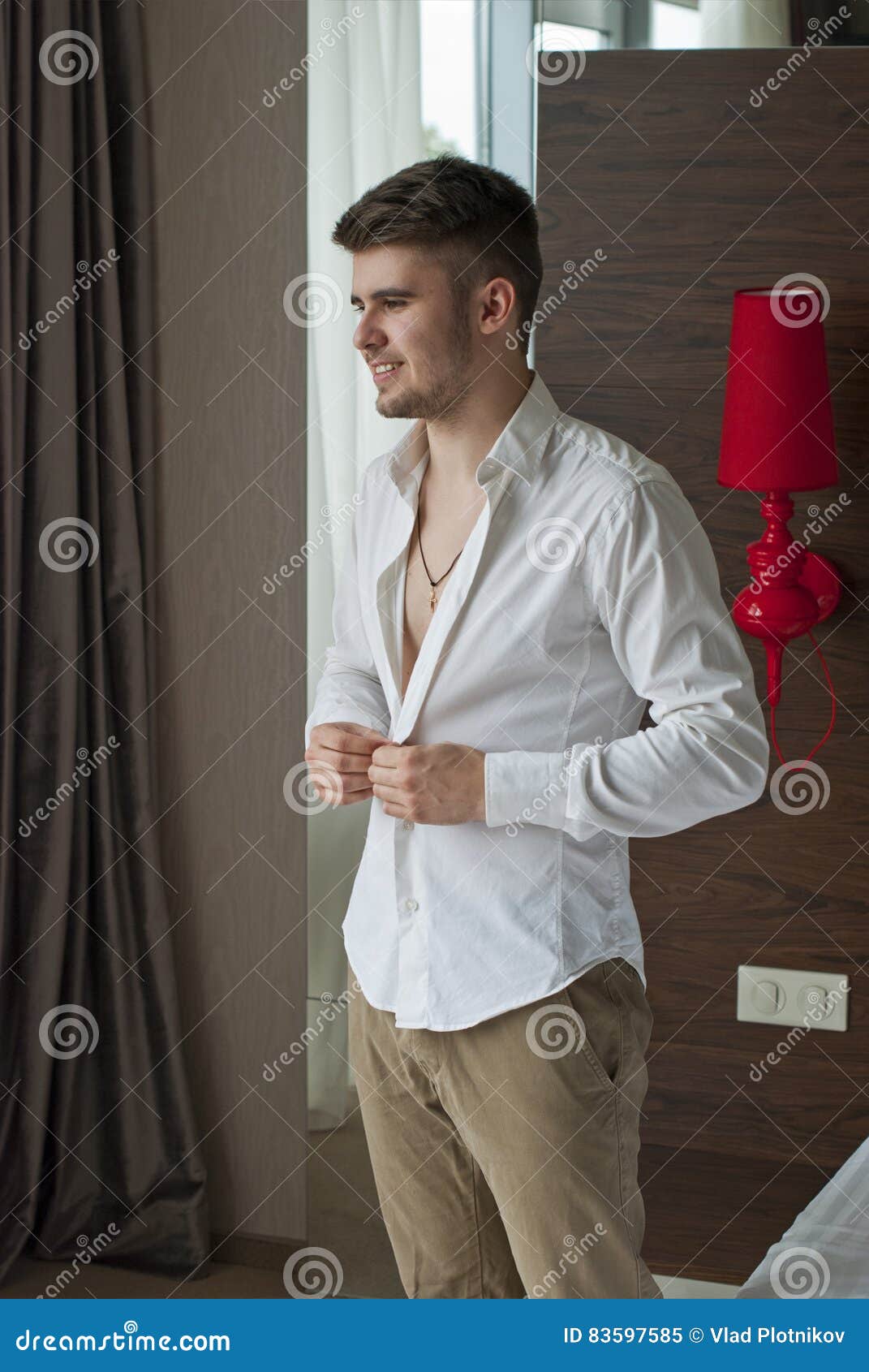 Young Man Getting Ready for a Special Day. Stock Image - Image of ...