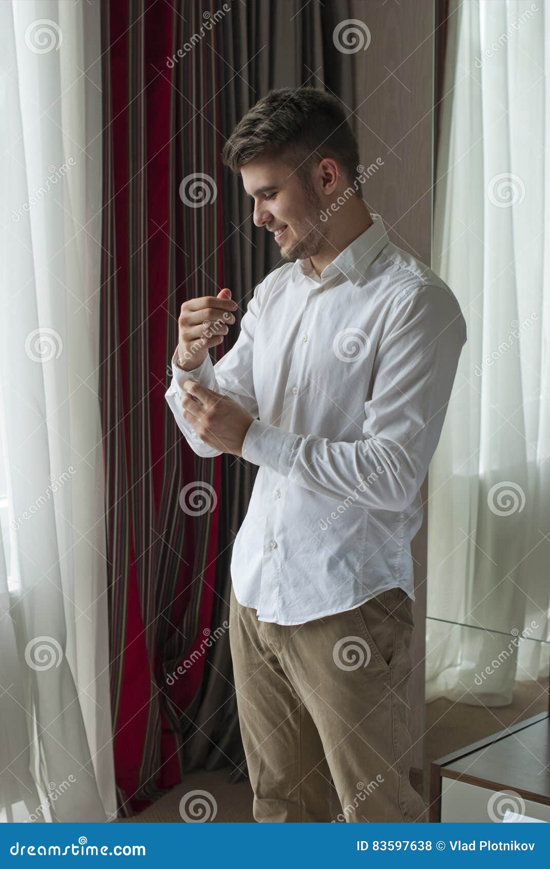 Young Man Getting Ready for a Special Day. Stock Photo - Image of ...
