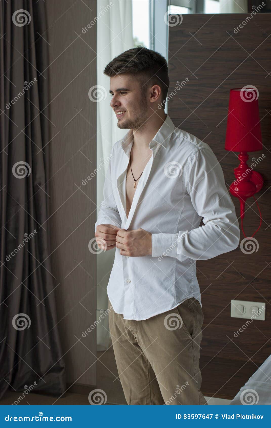 Young Man Getting Ready for a Special Day. Stock Image - Image of ...