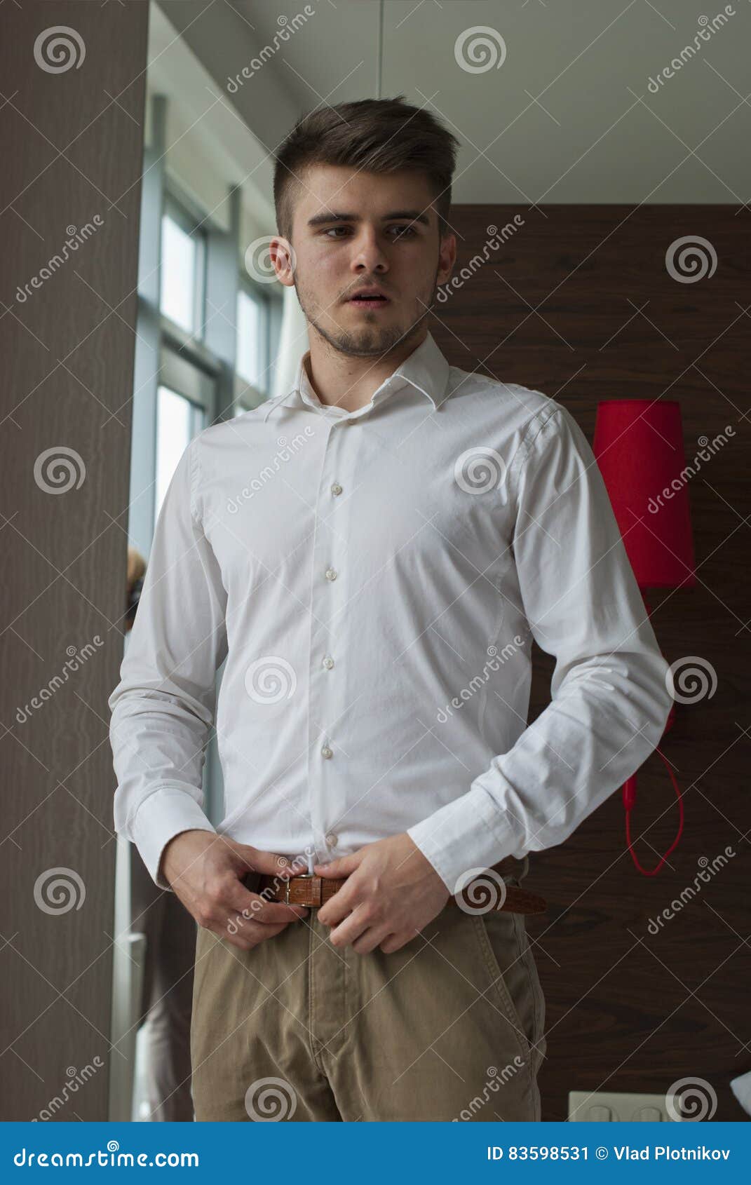 Young Man Getting Ready for a Special Day. Stock Image - Image of ...