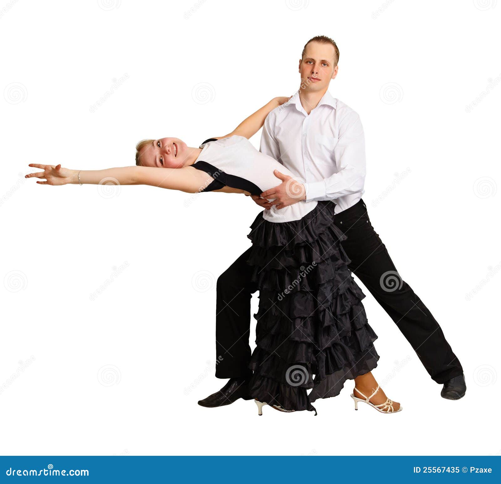 Ballroom Dance Couple In A Dance Pose Isolated On White Stock ...