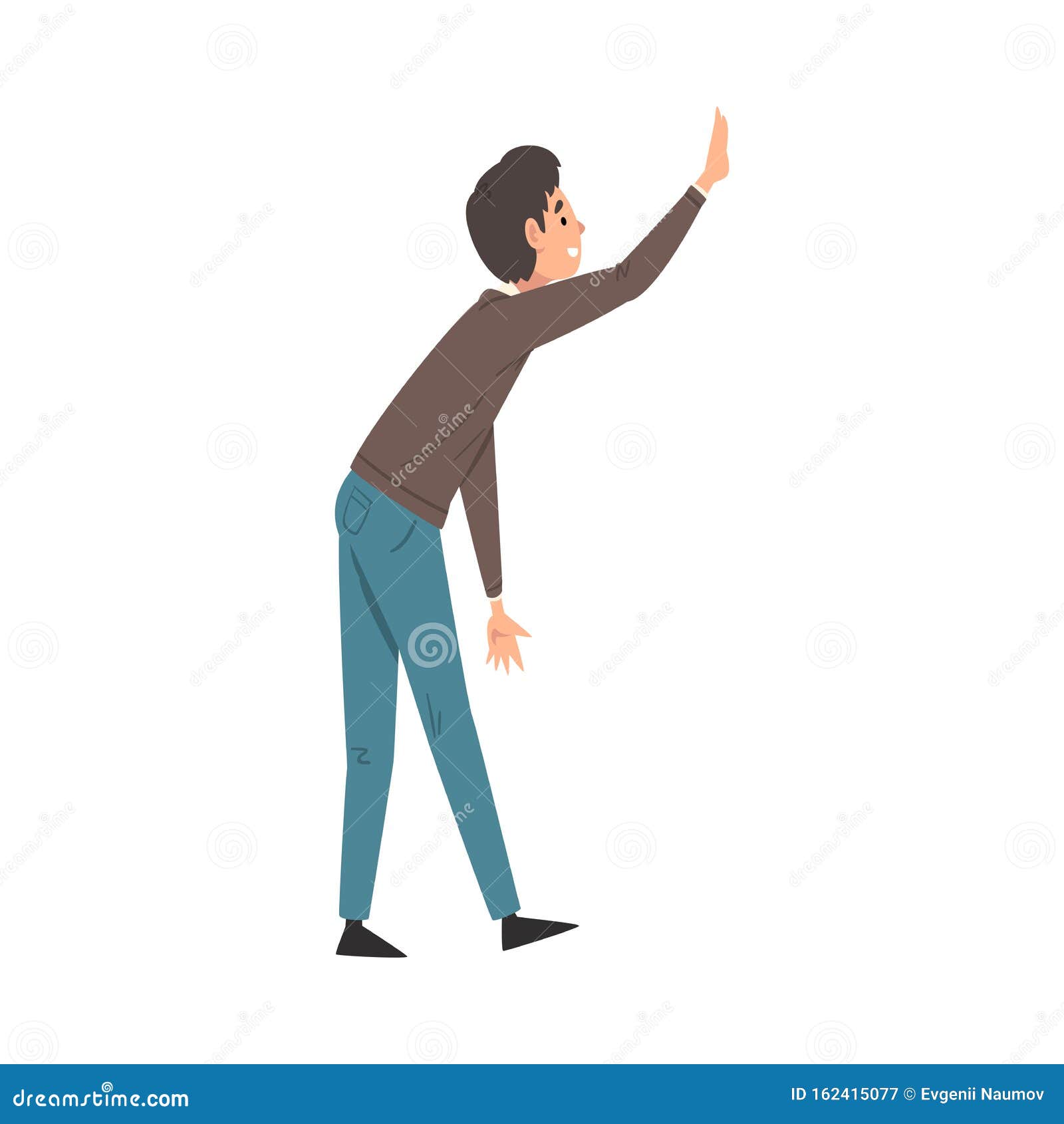 Young Man Giving High Five, Smiling Guy Greeting Partner or Friend ... Young Man Giving High Five, Smiling Guy Greeting Partner or Friend ...